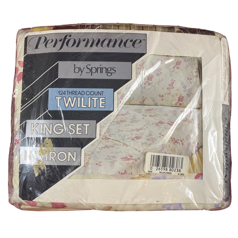 Vintage Performance by Springs Twilite King Set No Iron Wildflower | eBay
