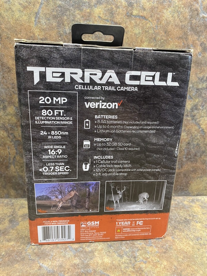 Wildgame Innovations #WGI-TERAWVZ Terra Wireless Verizon Cellular Trail ...