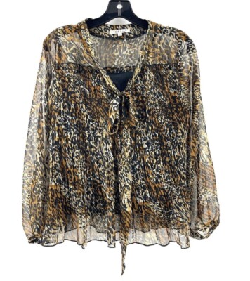 Ciel USA Women's Animal Print Cheetah Leopard Blouse Top Shirt Small ...