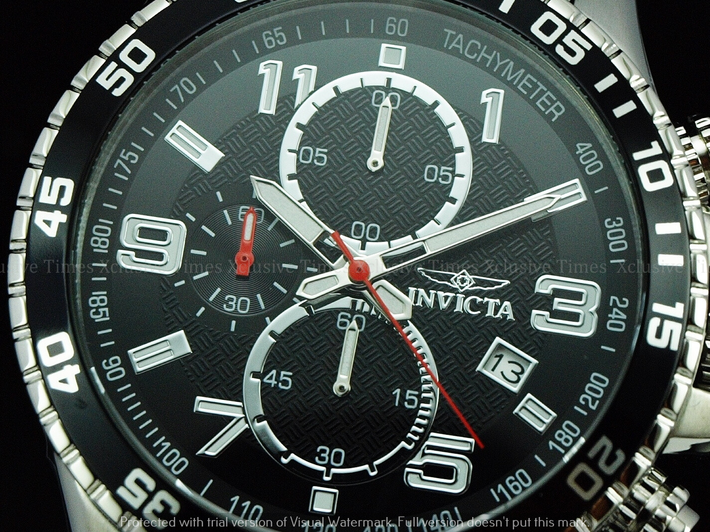 NWT Invicta Men’s 45mm Pilot Tachymeter Chrono Black Dial SS Bracelet ...