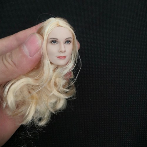 1/6 Female Head Girl Sculpt Carved Toy Model Pale Skin Curls For PH ...