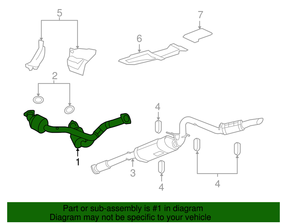 Genuine Three-Way Catalytic Converter Kit with Exhaust Manifold Pipe ...
