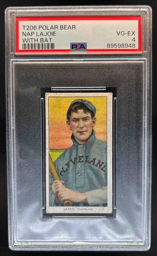 1909-11 T206 Polar Bear Nap Lajoi Rookie RC #NL PSA 4 HOF Cleveland ...