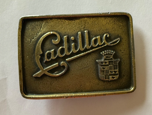 NICE VINTAGE EARLY 1970s CADILLAC CADDY SHIELD LOGO METAL BUCKLE | eBay
