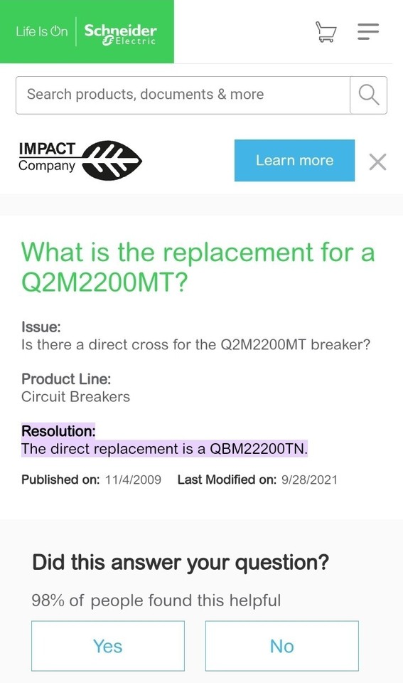 Square D Q2M2200MT / QBM22200TN Main Breaker 200 Amp - 2 Yr Warranty | eBay