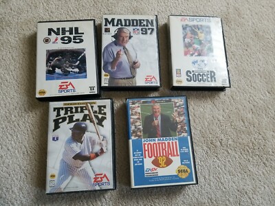 Empty Case Lot Only NHL 95 NFL Madden 97 92 Triple Play Gold FIFA ...