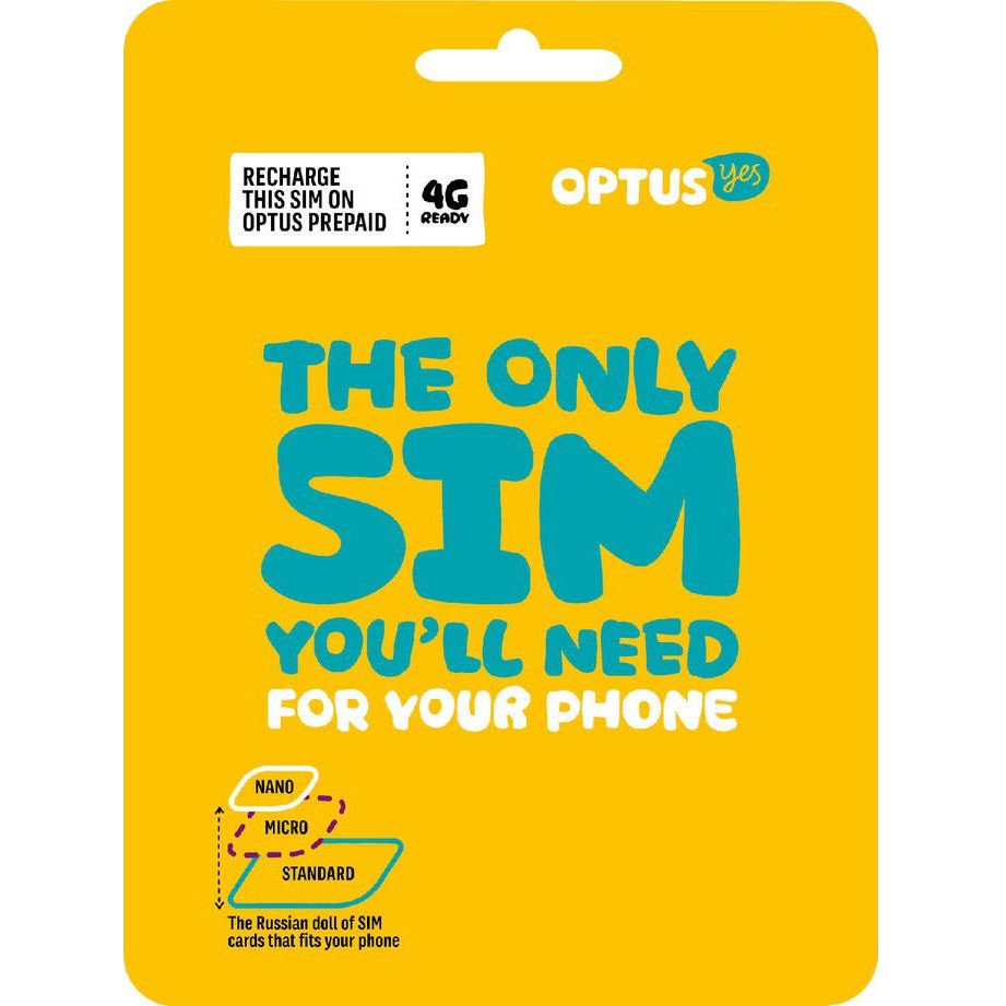 NEW AUSTRALIAN OPTUS PREPAID MOBILE SIM CARD 3G 4G LTE CELL PHONE NANO ...