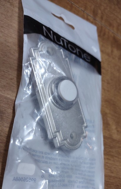 NuTone PB15LSN Wired Lighted Door Chime Push Button Satin Nickel for ...