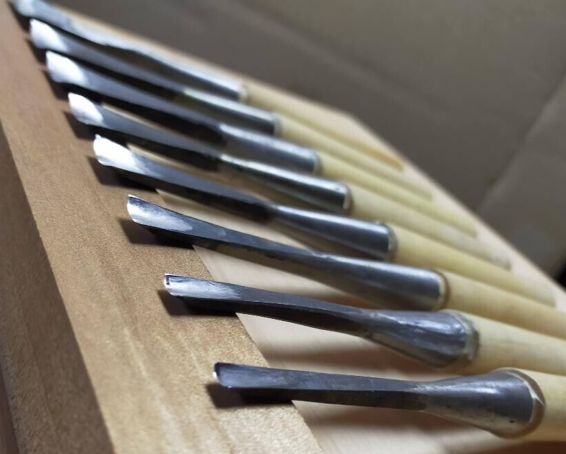 Japanese Carpentry Tools Nomi Chisels 8-Piece Set Vintage Style | eBay
