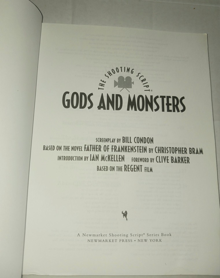 Gods and Monsters The Shooting Script Book 2005 First Edition Newmarket ...