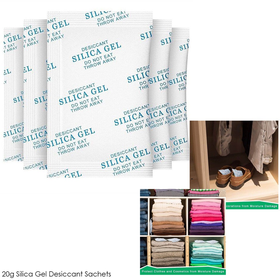Van Der Linn Silica Gel Desiccant Sachets 1g ~ 250g Anti Damp Moisture ...