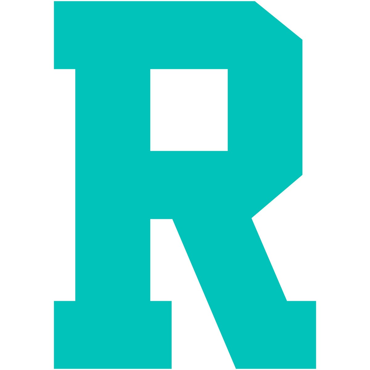 Teal Varsity Letter R