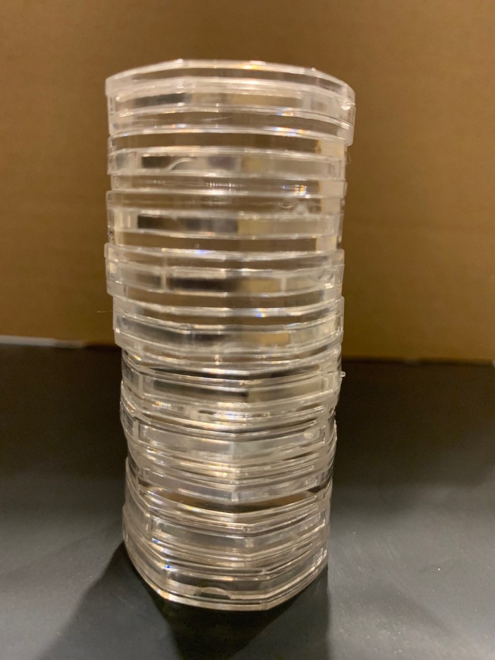 10 x 50p Coin Capsules Heptagonal to Fit 50 Pence– Crystal Clear ...