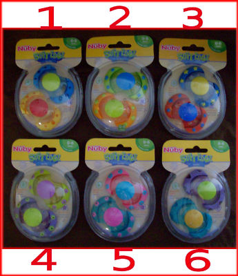 NUBY Baby 2 x Soft Edge Classic Oval DUMMIES PACIFIERS Cute - 0 - 6 ...