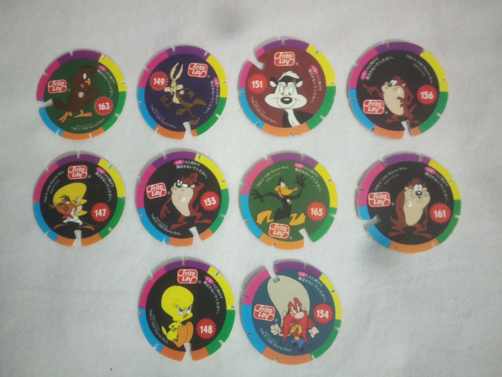(×10) FritoLay Looney Tunes Tazos "MASTER TAZOS SERIES- 2" ASIA**RARE ...