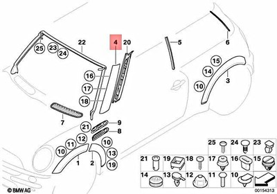 Genuine BMW Cover Column A Right MINI Cooper One R50 R52 R53 ...