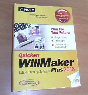 NEW NOLO Quicken Willmaker Plus 2016 Estate Planning Software ***CD ...