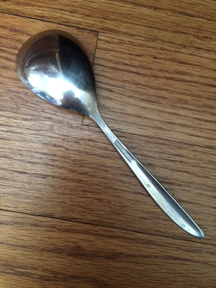 Stegor Gorham Stainless Glossy Curved Line Tip Heel SPIRAL Sugar Spoon ...