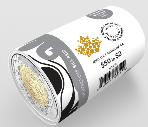 2020 BILL REID Haida Toonie $2 NO-Color Canada Special Wrap Roll - 25 ...