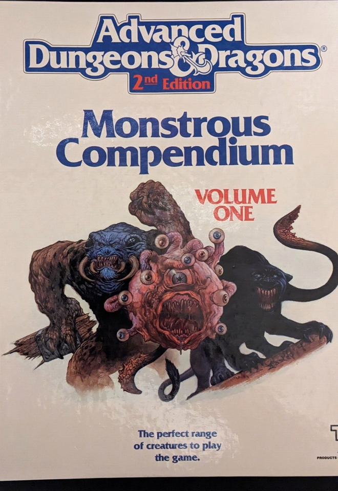 1989 AD&D Monstrous Compendium Vol. 1-3 MORE! TSR 2102 Binder Dungeons ...