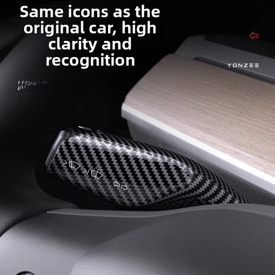 For Tesla For Model Y 3 Gear Shift Cover Carbon Fiber Texture ABS ...