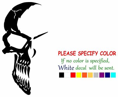 Half Skull Vinyl Decal Sticker Car Window Bumper Wall Laptop 7" | eBay