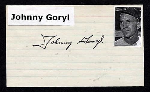 JOHNNY GORYL-MINNESOTA TWINS AUTOGRAPHED 3X5 W/PHOTO | eBay