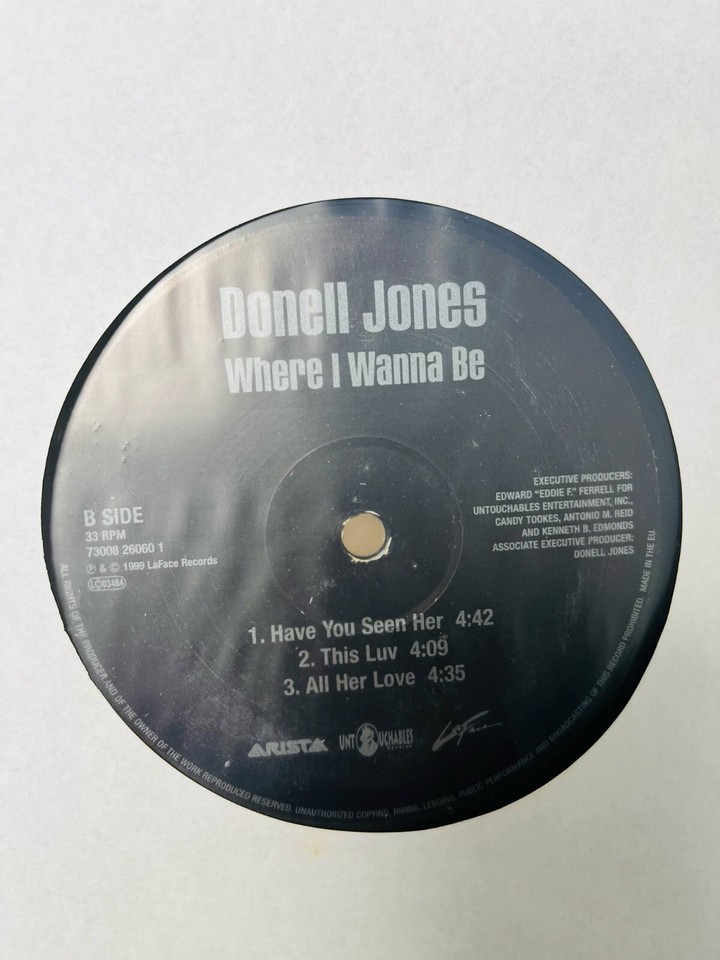 Donell Jones / Where I Wanna Be 1999 EU 2LP Vinyl LaFace Records ...
