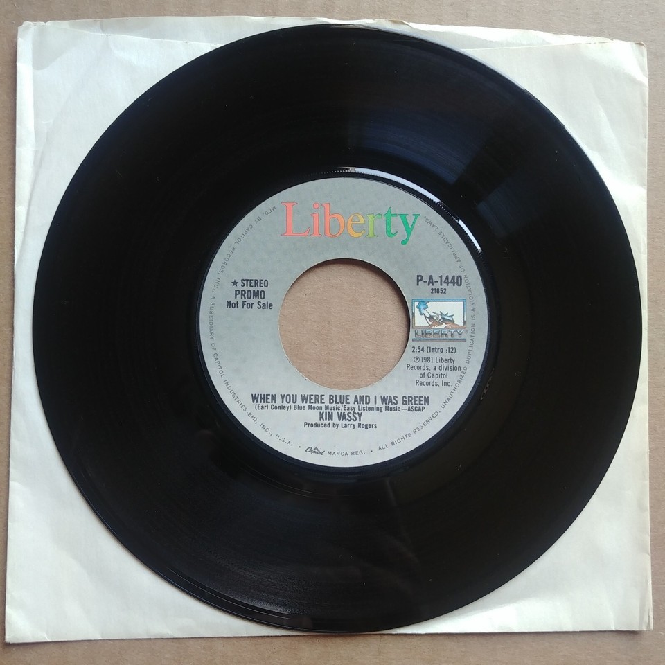 KIN VASSY When You Were Blue ANd I Was Green 45 7" COUNTRY Vinyl Record ...