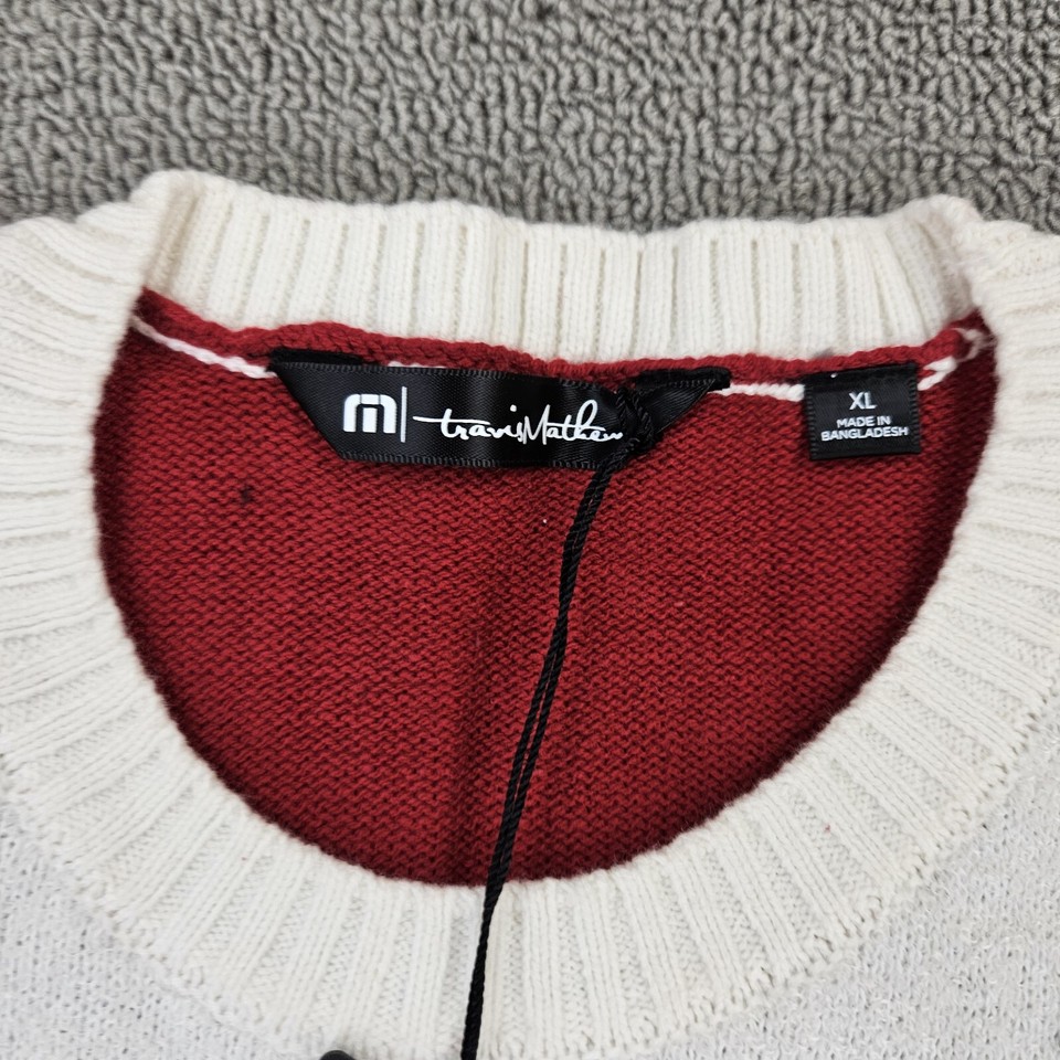 Travis Mathew Christmas Sweater Mens XL Santa Clause Beer Golf Pullover ...