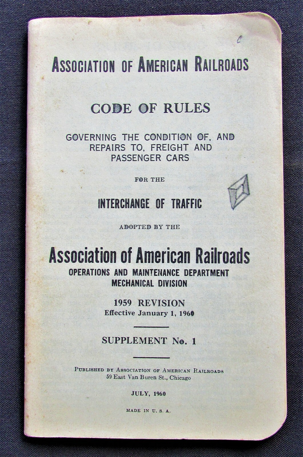 1960 American Association of Railroads Code of Rules - Chicago, IL | eBay