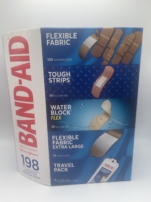 Band-Aid Assorted Adhesive Bandages 198 Count Variety of Sizes + 8 ...