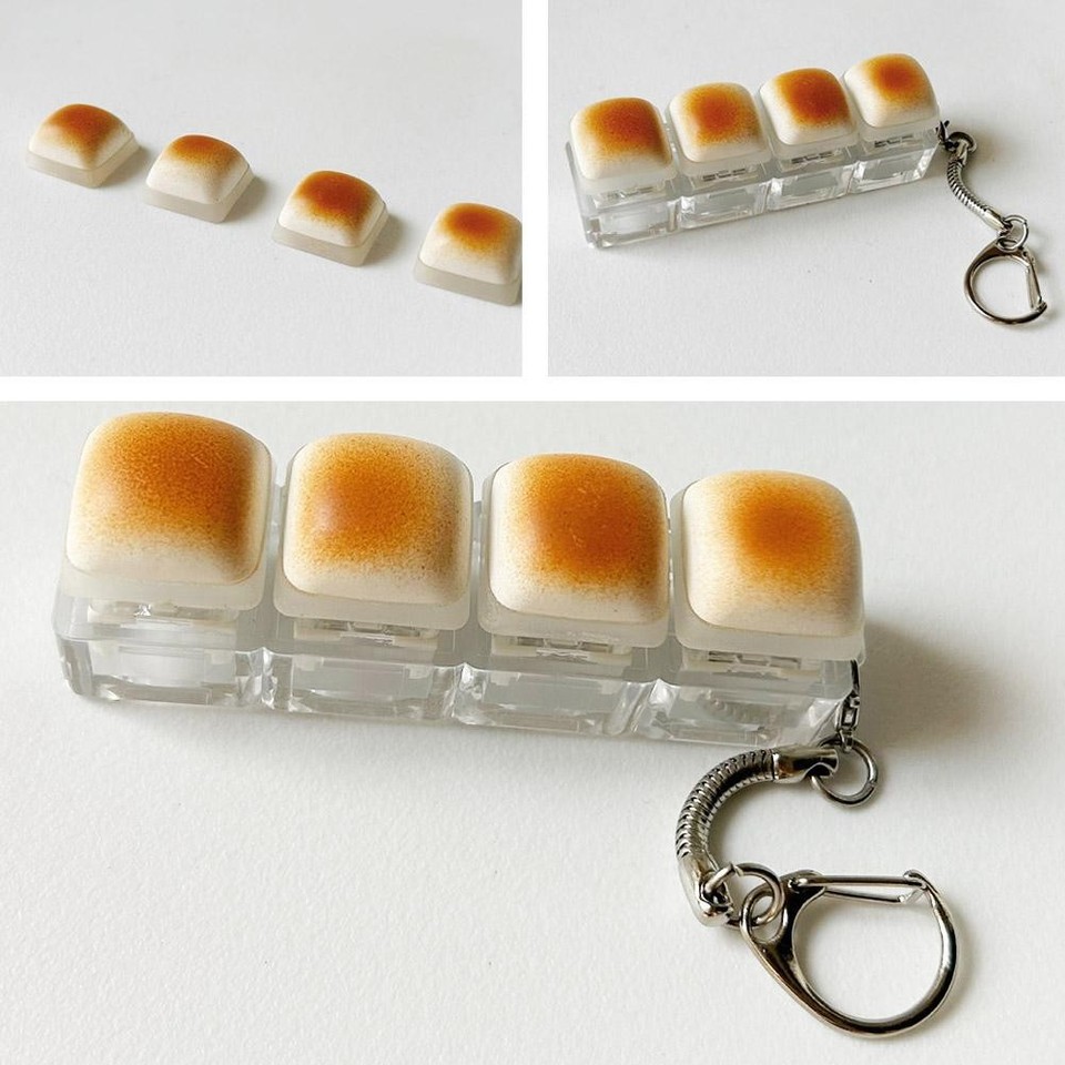 Caramel Bread Button Decompression Toys Portable Backpack Pendant | eBay UK