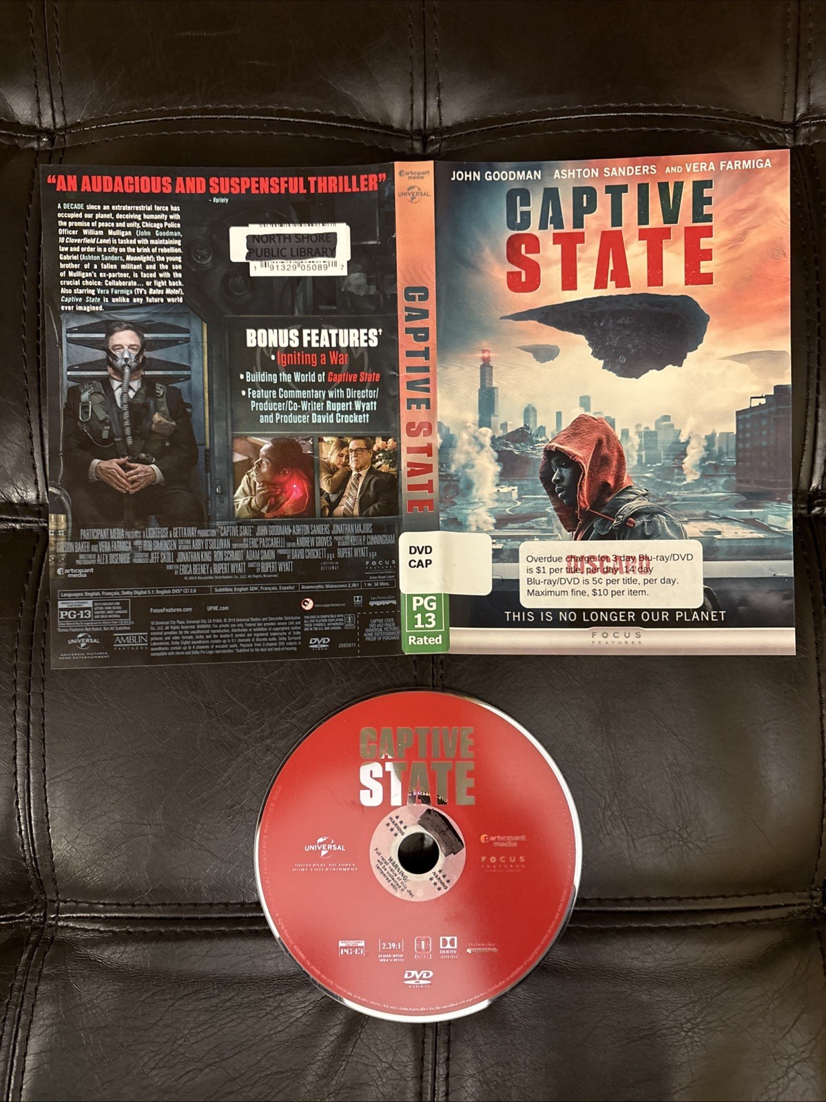 Captive State (DVD, 2019) John Goodman, Ex Library, No Case, Disc + Art ...