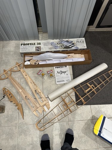 Great Planes Profile 38 P-38 Balsa R/C Model Airplane Kit 50" WS - NEW ...