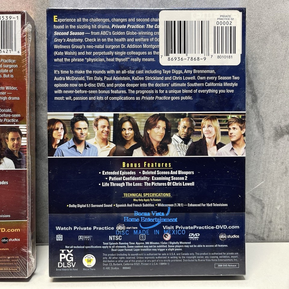 Lot of (2) Private Practice DVD Sets, Season 1 and 2 Bundle NEW SEALED ...