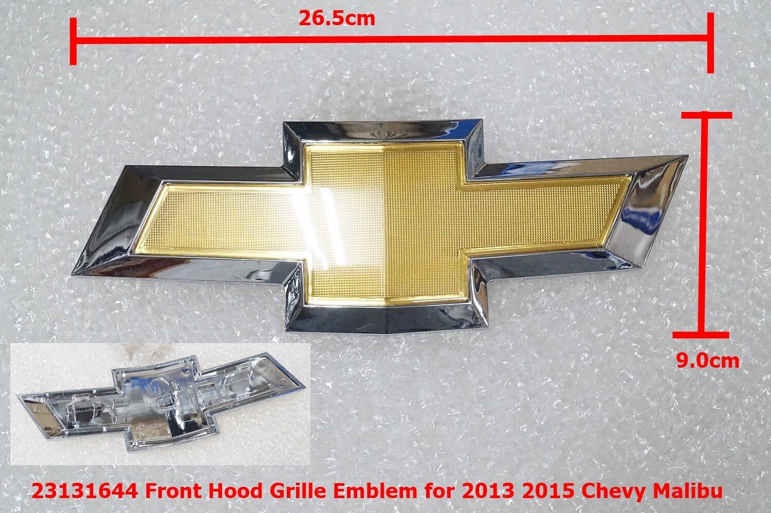 2013-2015 Chevy Malibu Front Hood Grille Emblem | Gold | Logo | 26.5x9 ...