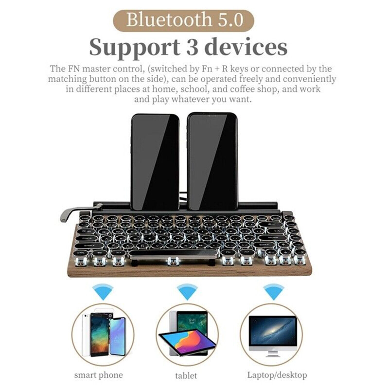 Retro Typewriter Keyboard Wireless Bluetooth Mechanical Keyboards 83 ...