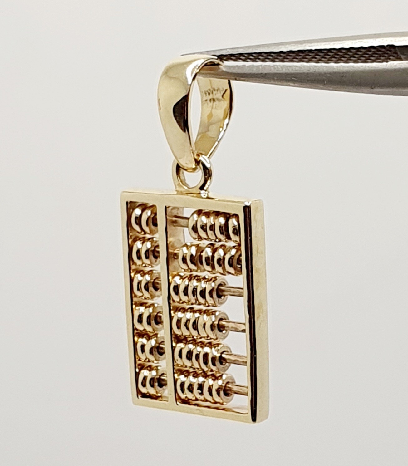 Big 9ct Abacus Moving Solid Yellow Gold Hallmarked Pendant Square Shape ...