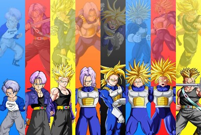 Future Trunks Grid Poster | Dragon Ball | All Forms Transformations ...