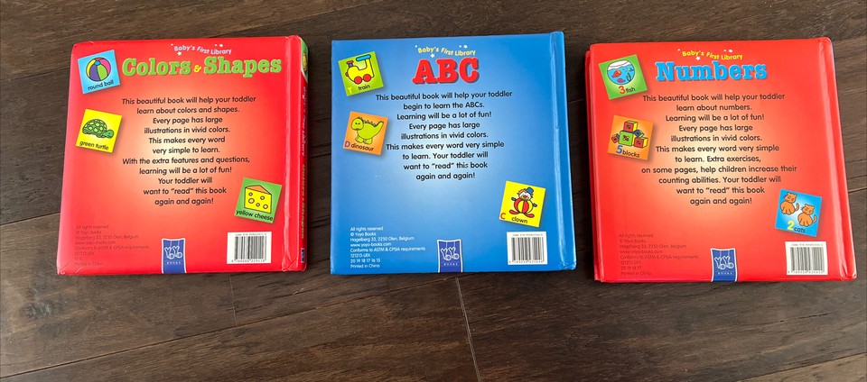 Set Of 3 Books Baby's First Library Numbers - ABC - Colors & Shapes By ...