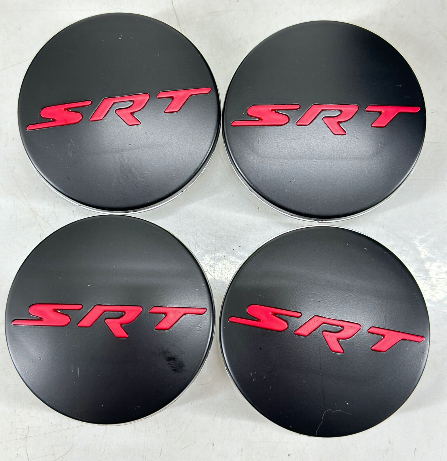 4Pcs Matte Black Chrome SRT Wheel Center Caps for 15-20 Dodge Charger ...