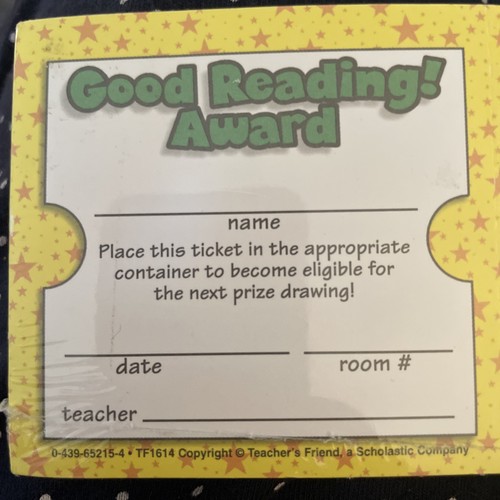Good Reading Award Scholastic 100 Ticket Reward System Motivate | eBay