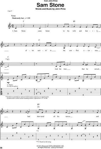 John Prine - Guitar Songbook 15 Songs Transcribed in Standard Notation ...