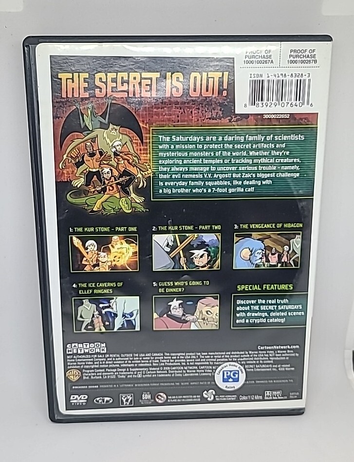 The Secret Saturdays Volume 1 DVD Cartoon Network 883929076406 | eBay
