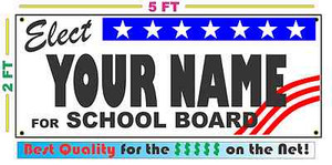 SCHOOL BOARD ELECTION Banner Sign w/ Custom Name NEW LARGER SIZE ...
