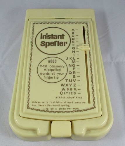 Retro INSTANT SPELLER Pop Up Machine 1967 Dr Smith Lucite & Gold | eBay