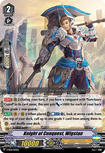 CFV V-SS06/002EN RRR Knight of Conquest, Wigstan V-SS06/002EN Vanguard ...