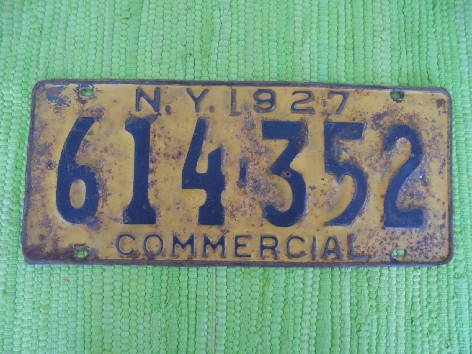 1927 New York Commercial License Plate 27 NY Tag 614-352 | eBay
