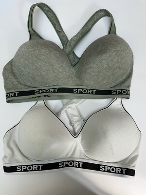 Set 2 Wireless Sports Bra Workout Active Wear Yoga Racerback Molded Cup ...